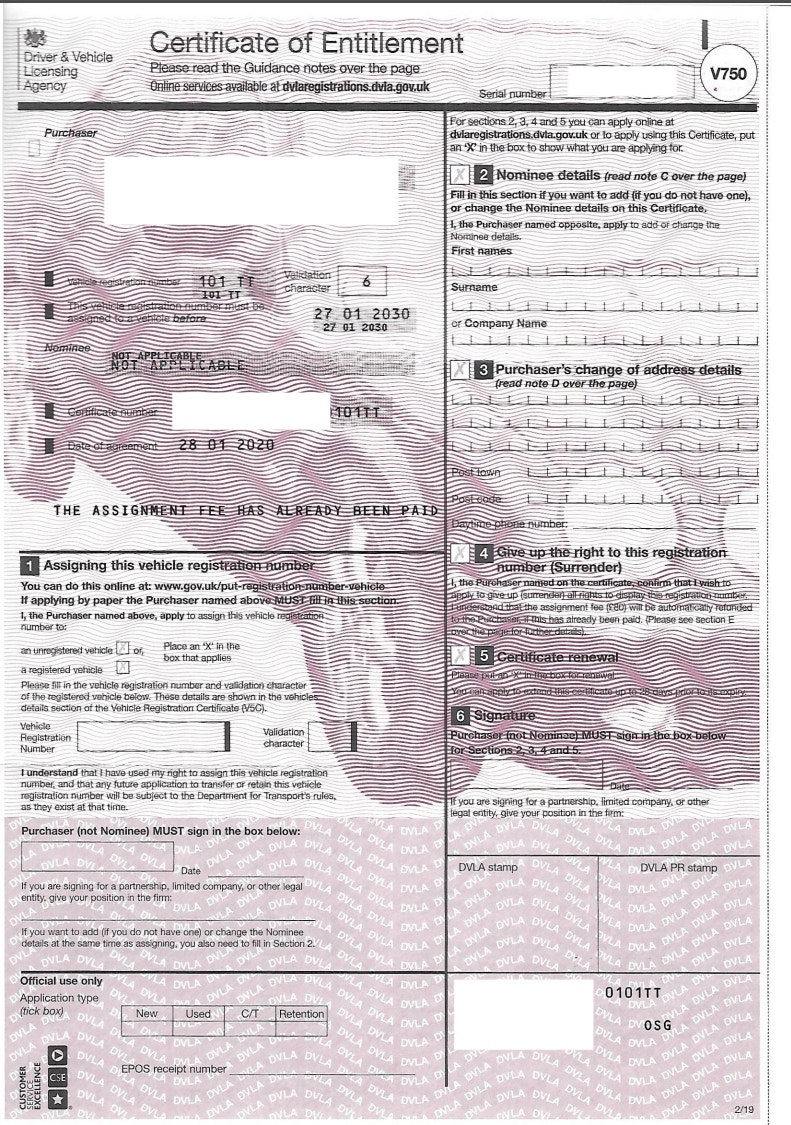'101 TT' - NUMBER PLATE