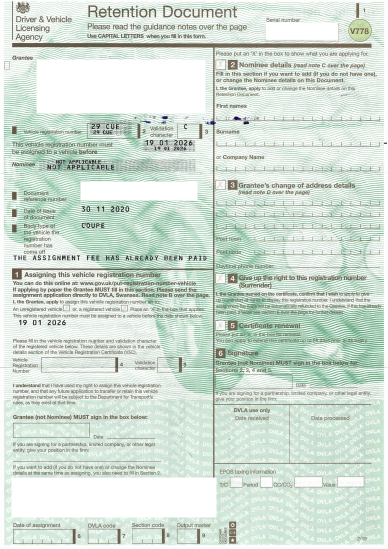 '29 CUE' - NUMBER PLATE for sale by auction in , United Kingdom