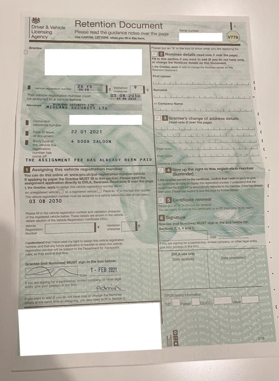 '26 FD' - NUMBER PLATE for sale by auction in , United Kingdom