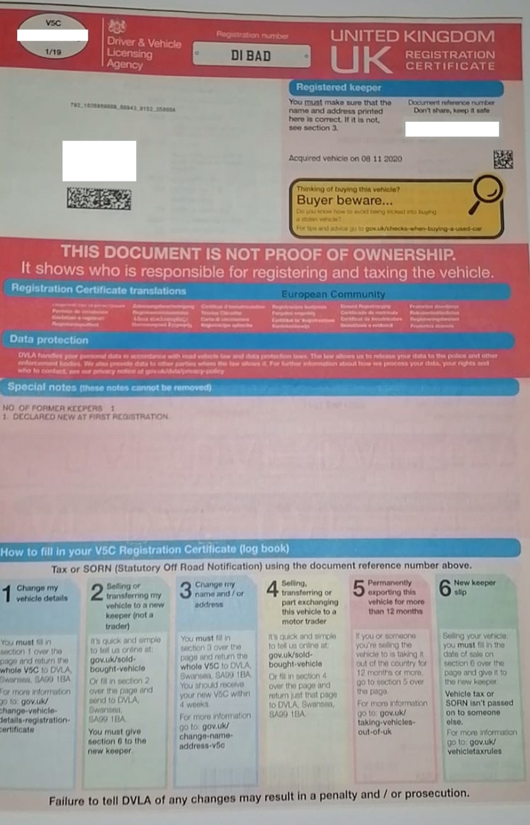 'D1 BAD' - NUMBER PLATE for sale by auction in , United Kingdom