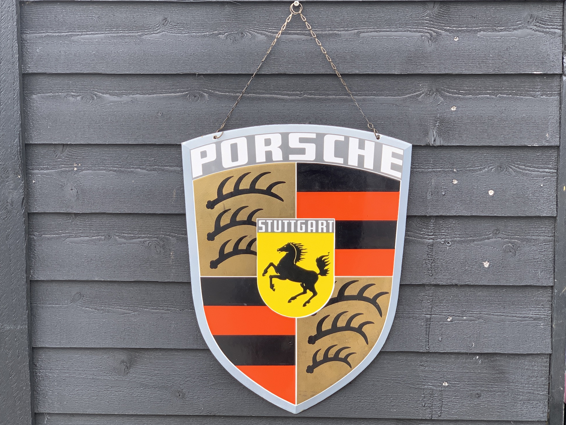 PORSCHE ENAMEL DEALERSHIP SIGN for sale by auction in Copenhagen, Denmark