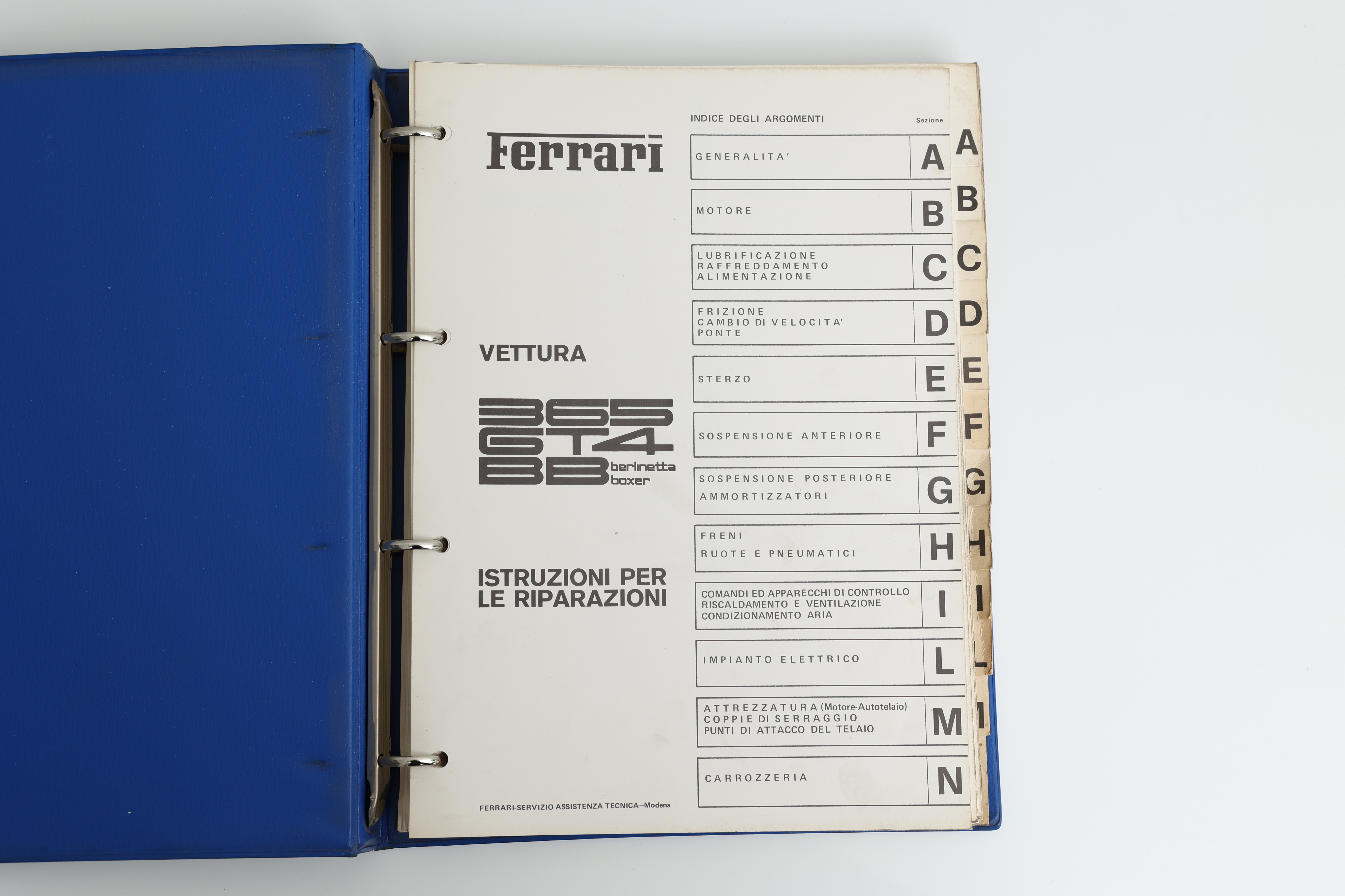 FERRARI WORKSHOP MANUALS AND PARTS CATALOGUES for sale by auction in ...