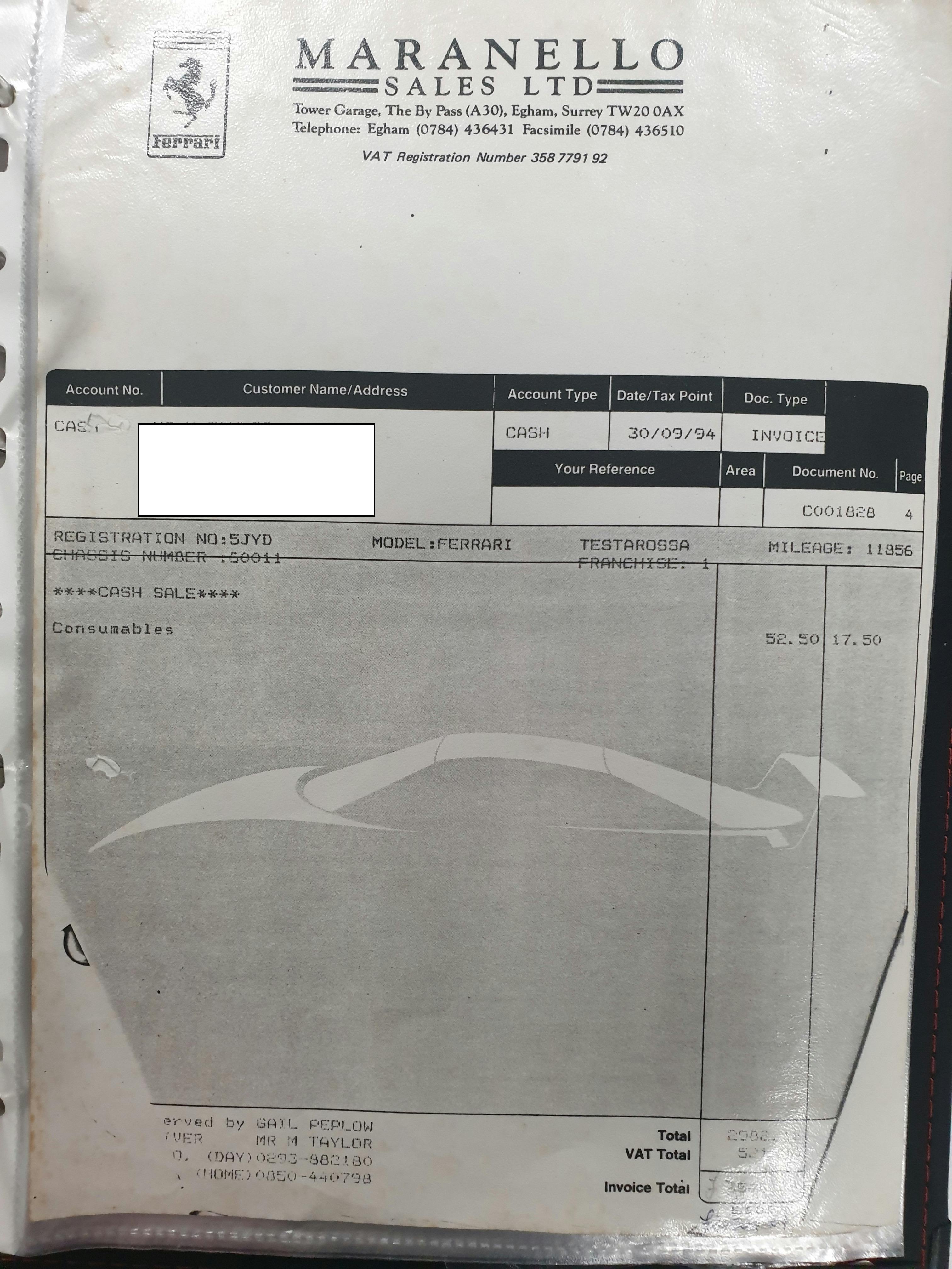 1986 FERRARI TESTAROSSA 'MONOSPECCHIO'