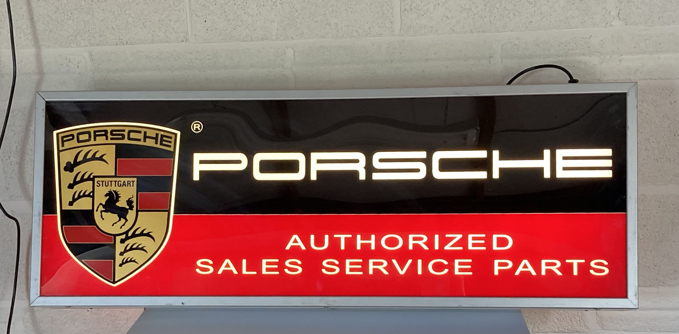 PORSCHE ILLUMINATED DOUBLE SIDED DEALERSHIP SIGN