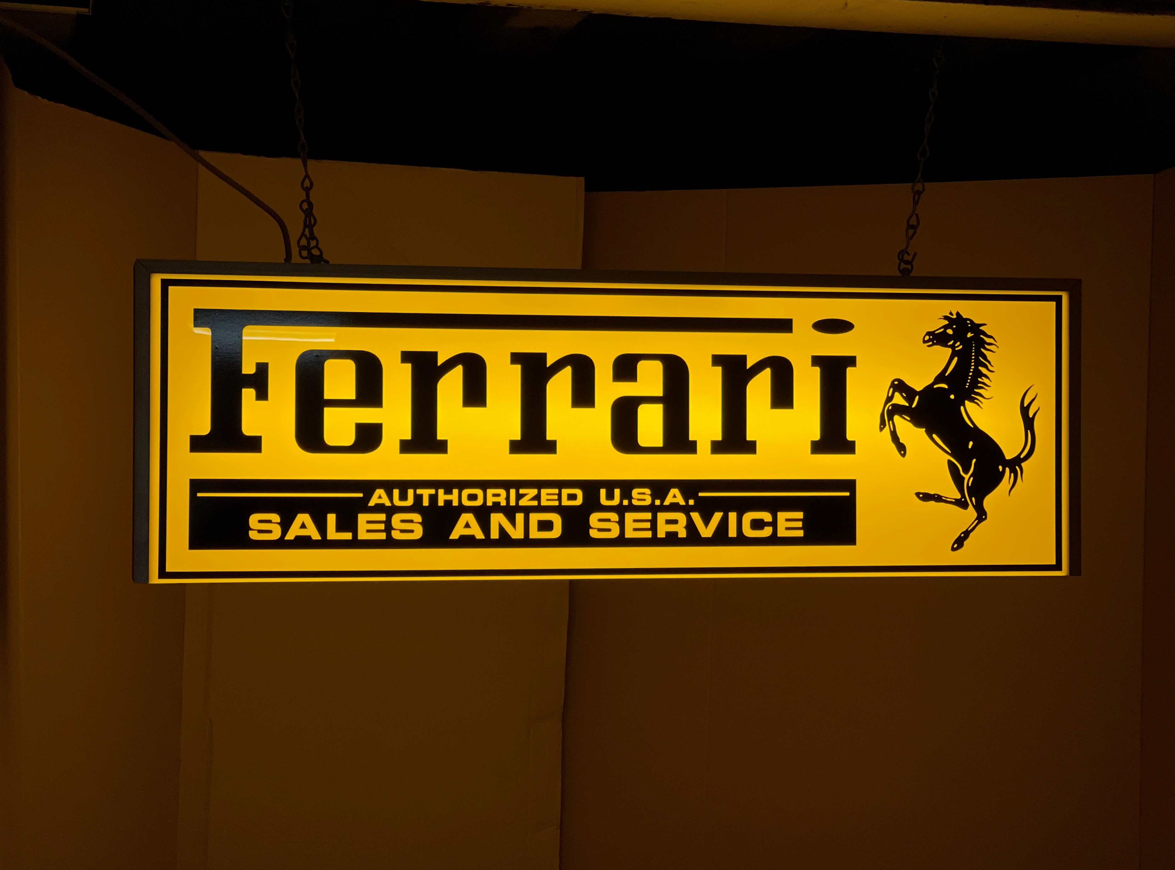 FERRARI DOUBLE SIDED ILLUMINATED DEALERSHIP SIGN