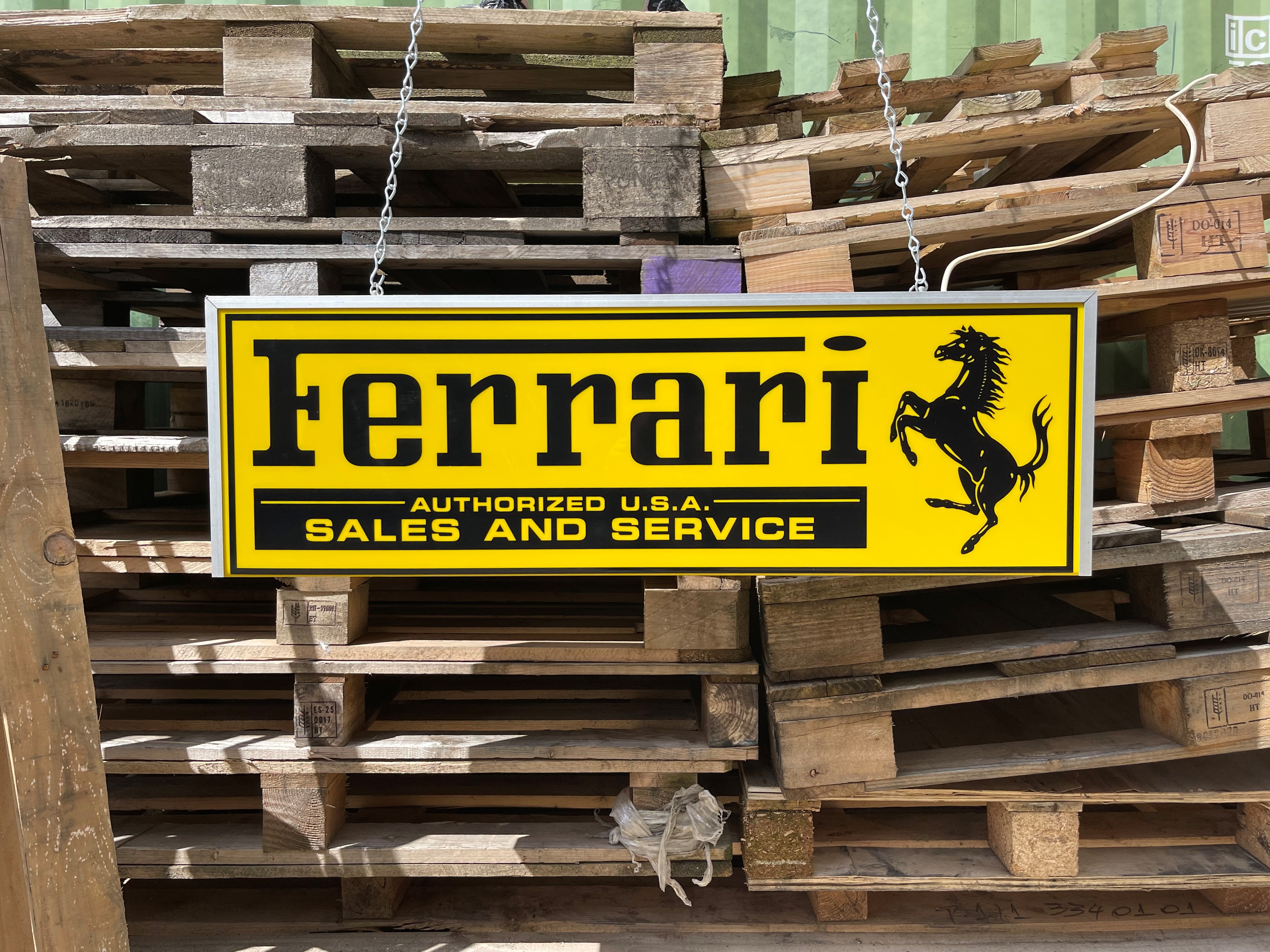 FERRARI DOUBLE SIDED ILLUMINATED DEALERSHIP SIGN for sale by auction in ...