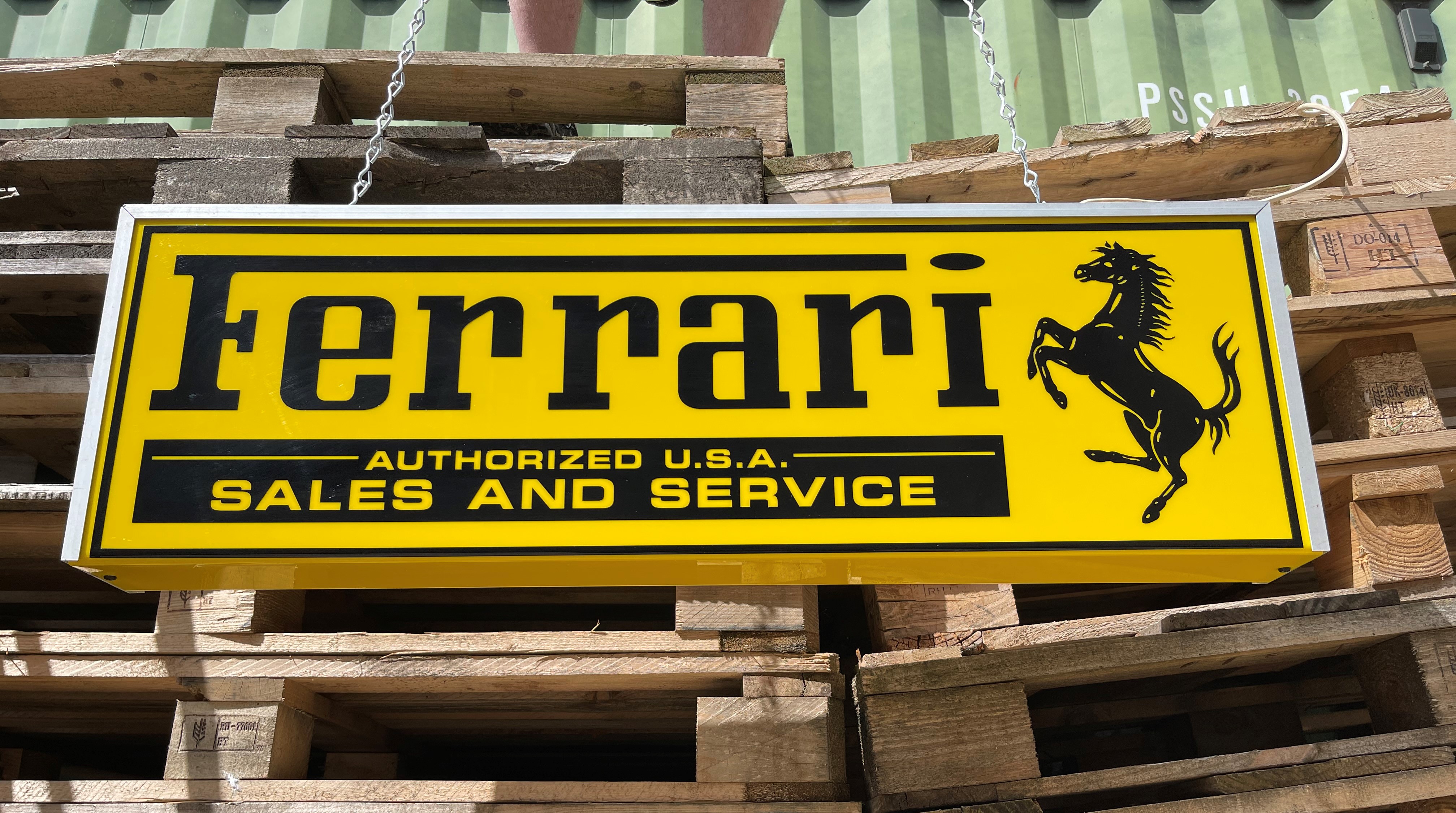 FERRARI DOUBLE SIDED ILLUMINATED DEALERSHIP SIGN for sale by auction in ...