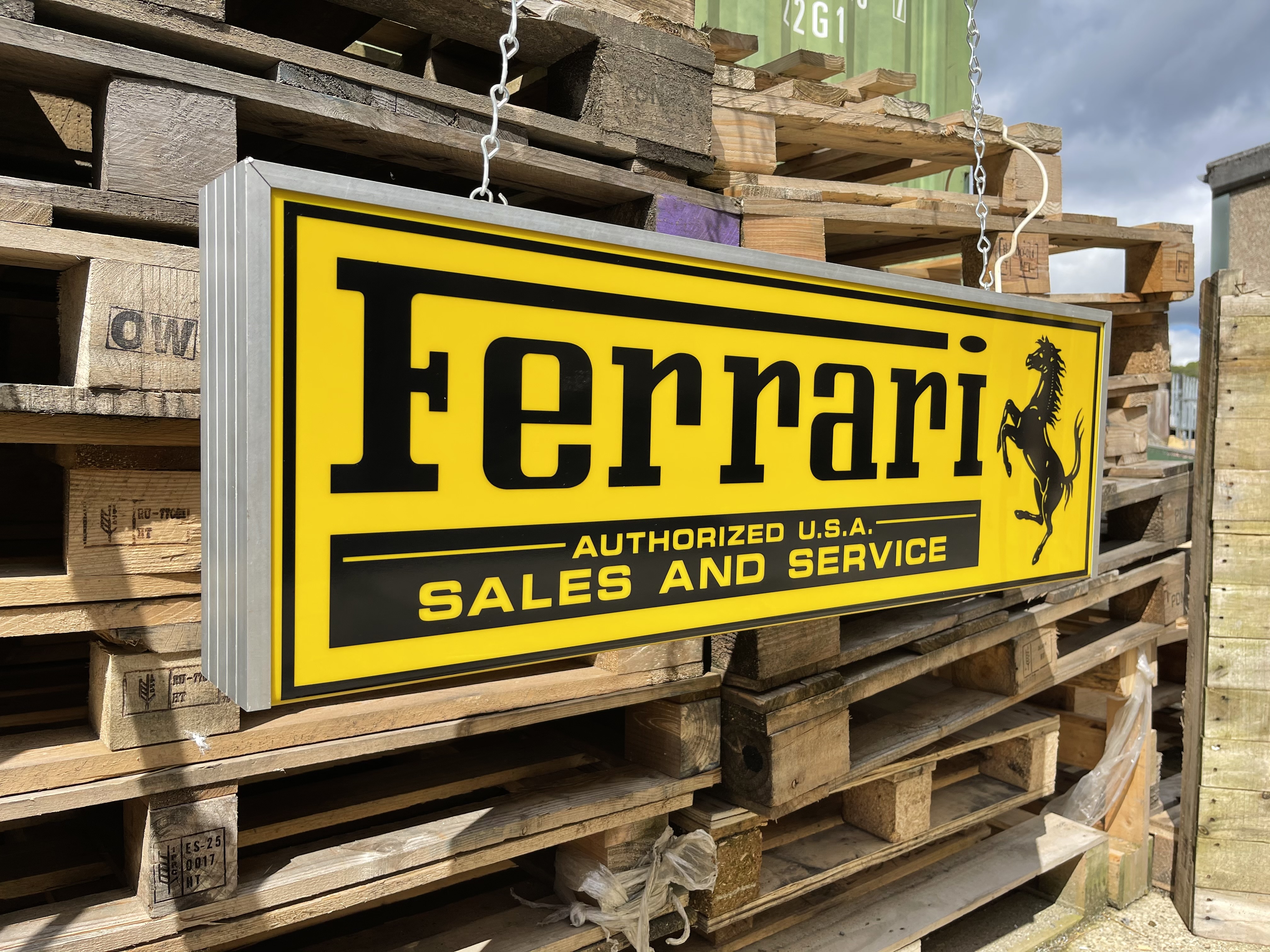 FERRARI DOUBLE SIDED ILLUMINATED DEALERSHIP SIGN