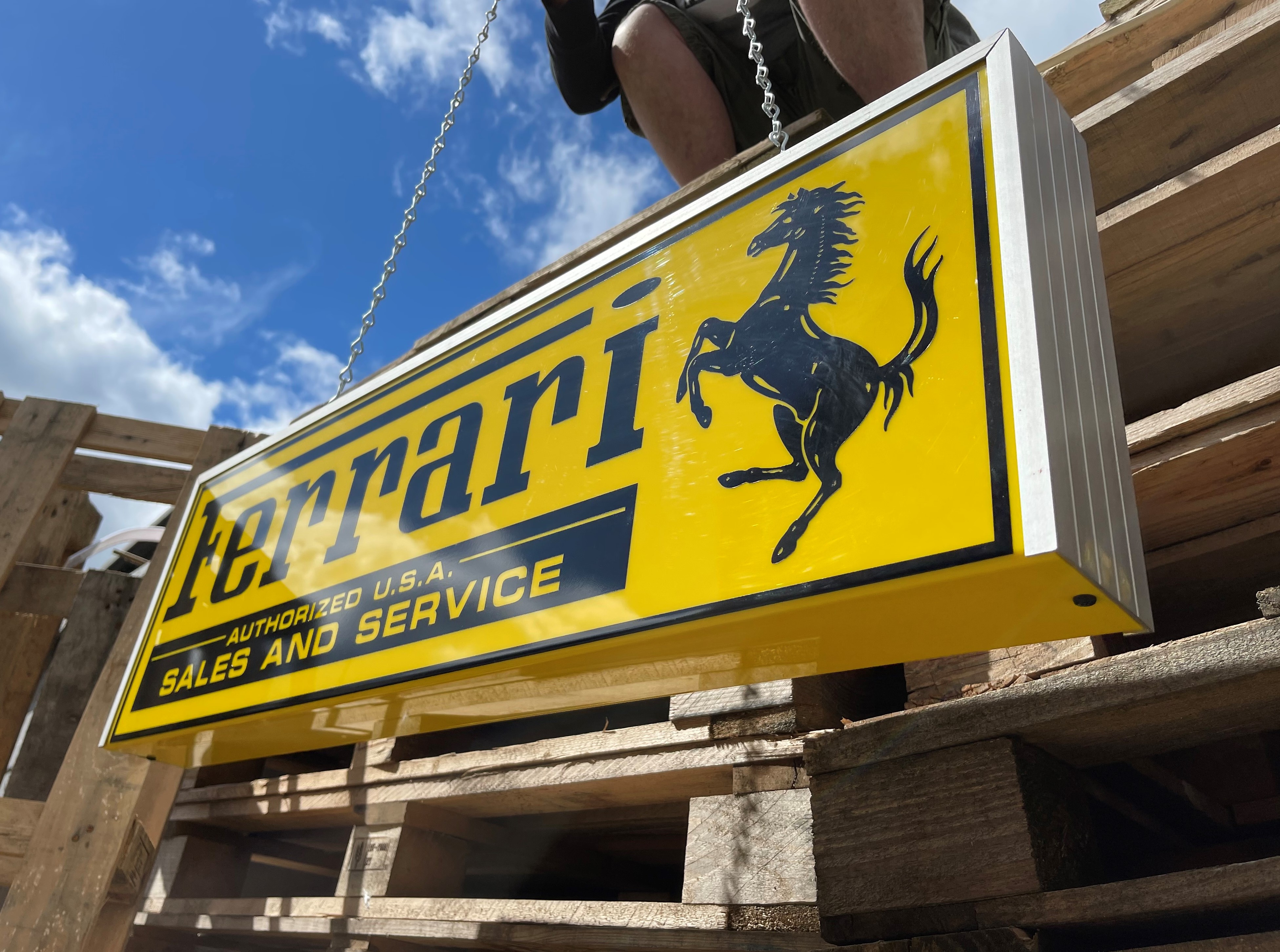 FERRARI DOUBLE SIDED ILLUMINATED DEALERSHIP SIGN