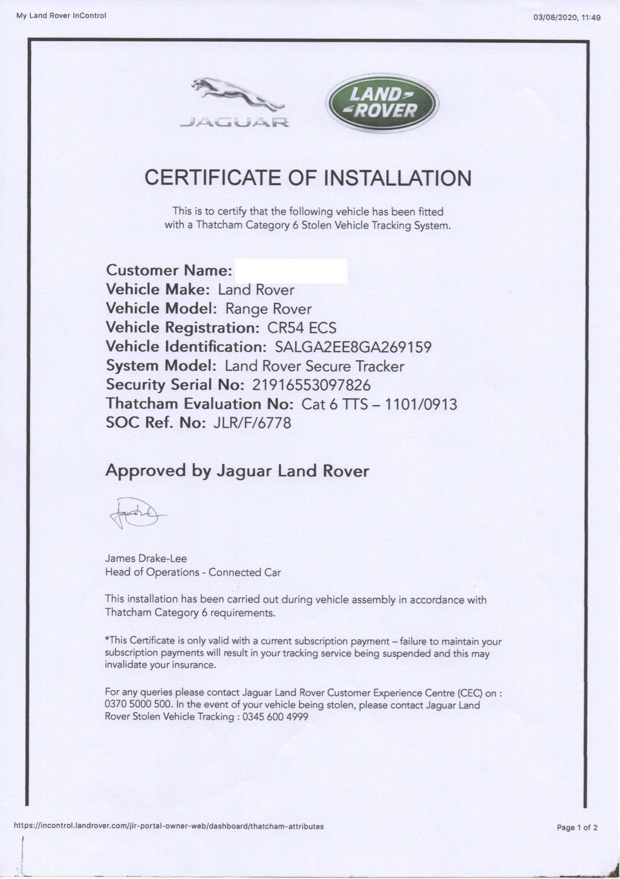 2016 RANGE ROVER SV AUTOBIOGRAPHY 5.0 V8