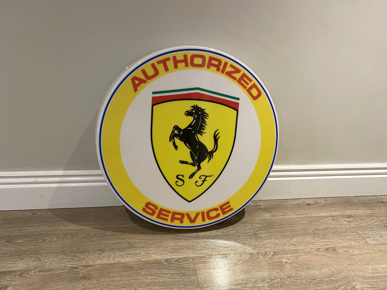 FERRARI ILLUMINATED SERVICE SIGN
