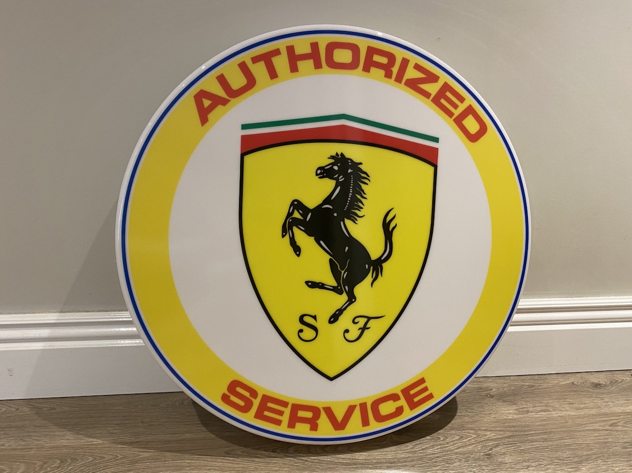 FERRARI ILLUMINATED SERVICE SIGN