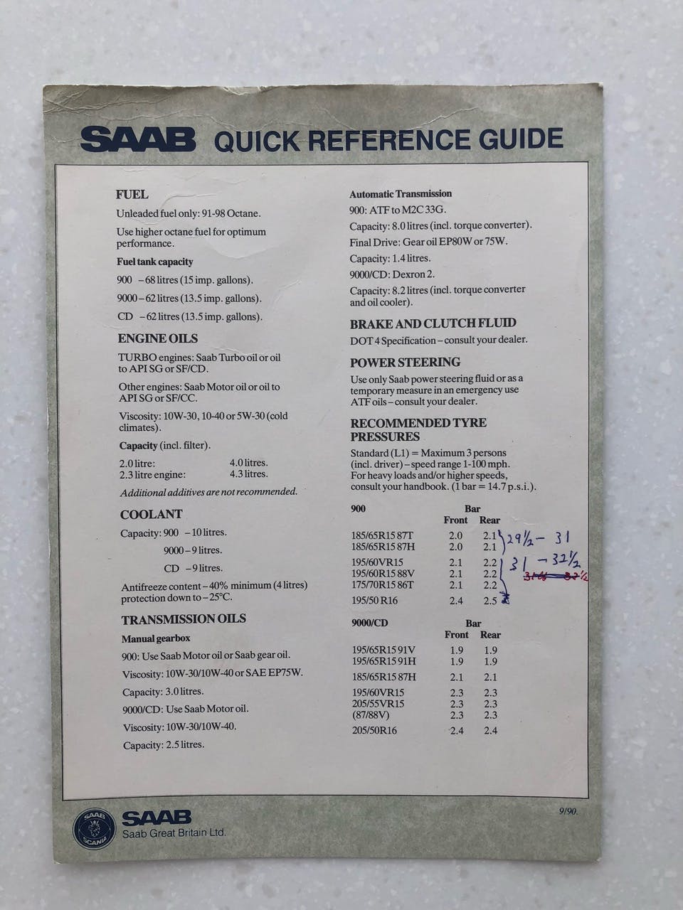 1991 SAAB 900 TURBO CARLSSON