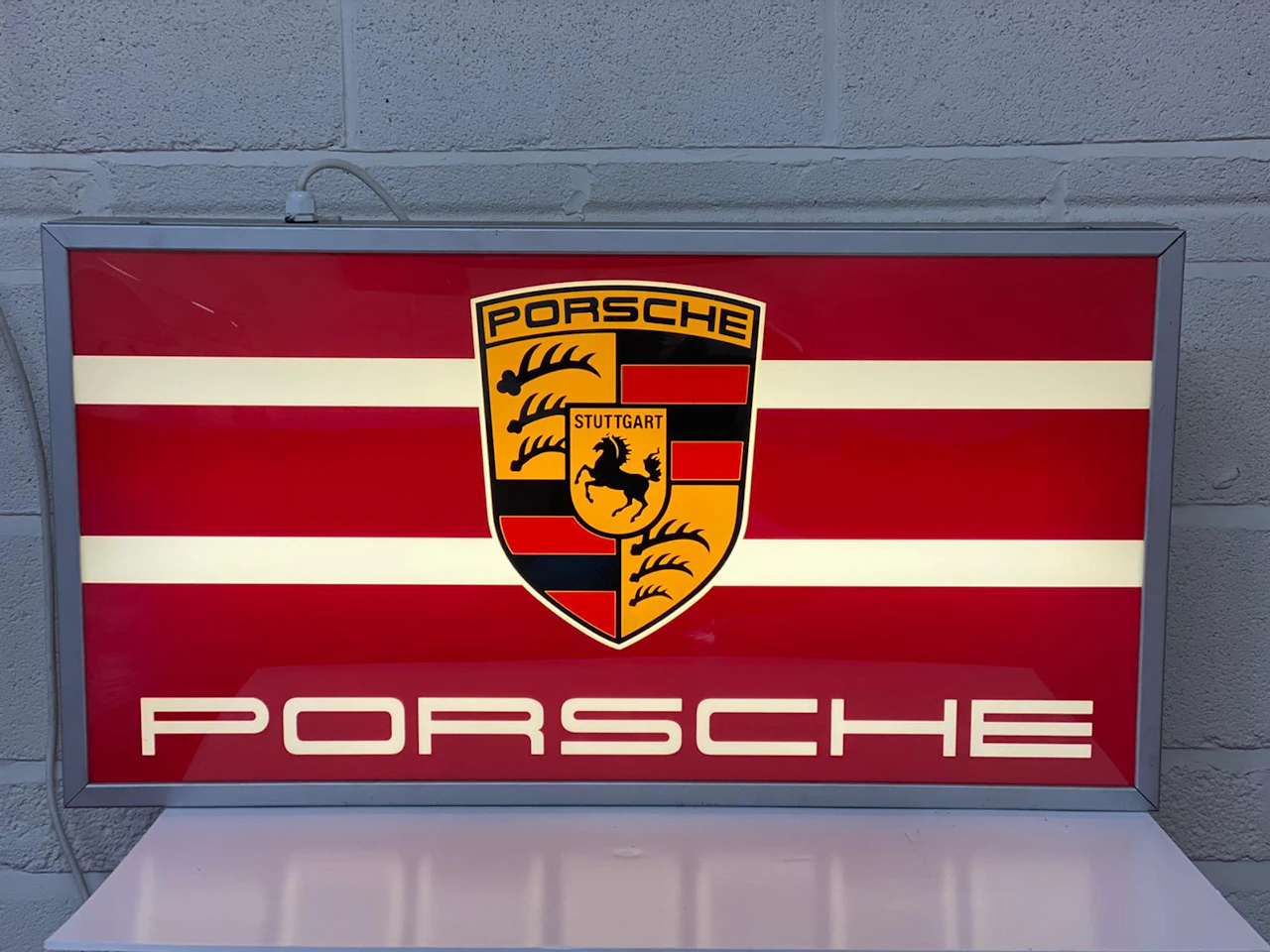 PORSCHE ILLUMINATED SIGN for sale by auction in Glastonbury, Somerset ...