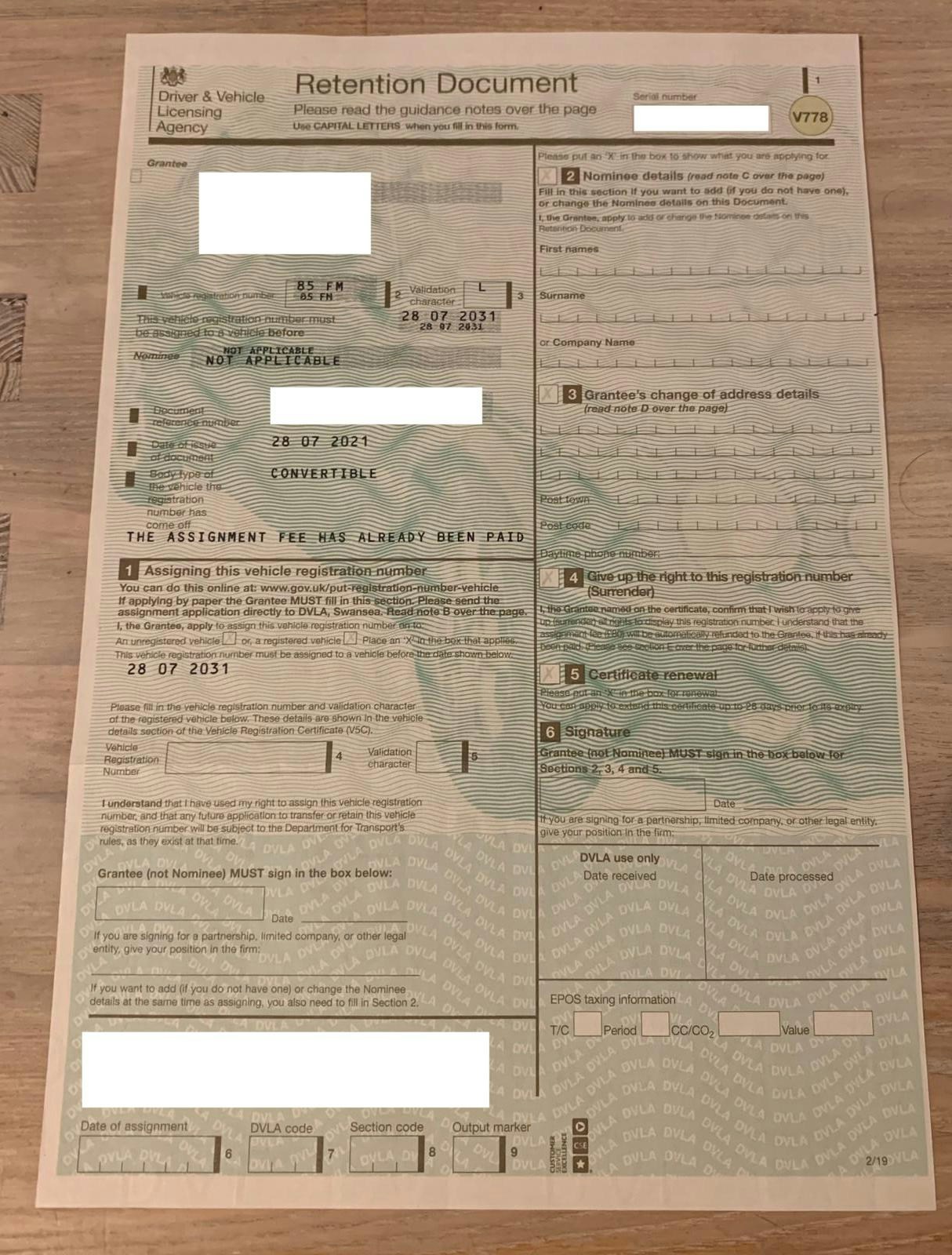 '85 FM' - NUMBER PLATE for sale by auction in , United Kingdom