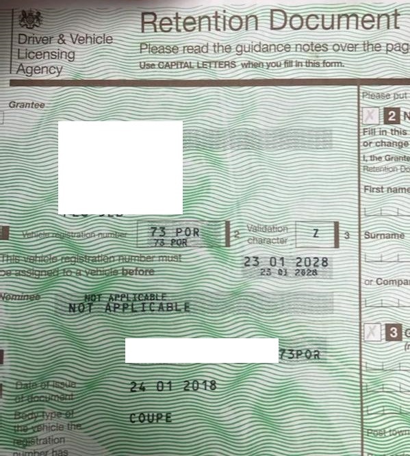 '73 POR' - NUMBER PLATE for sale by auction in , United Kingdom