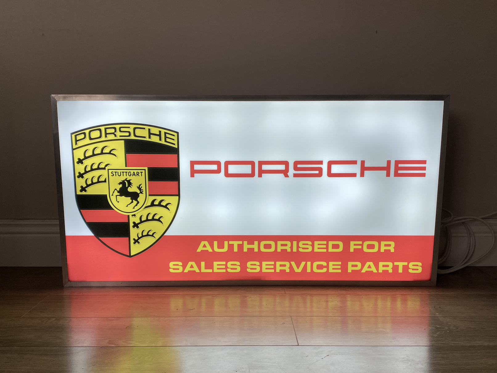 PORSCHE 'SALES SERVICE PARTS' ILLUMINATED SIGN