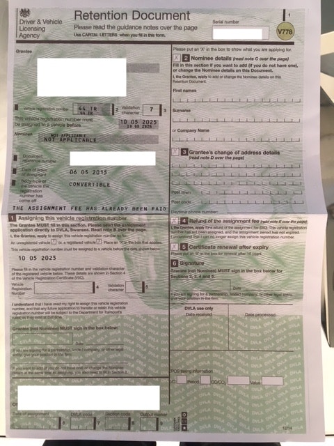 '44 TR' - NUMBER PLATE for sale by auction in , United Kingdom