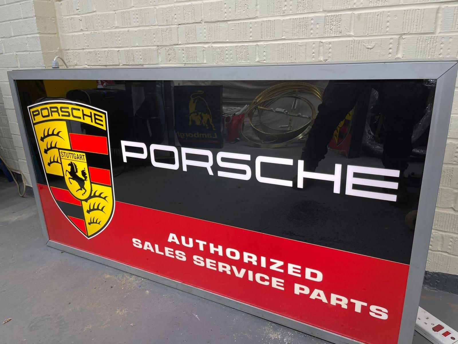 PORSCHE 'SALES SERVICE PARTS' ILLUMINATED SIGN for sale by auction in ...