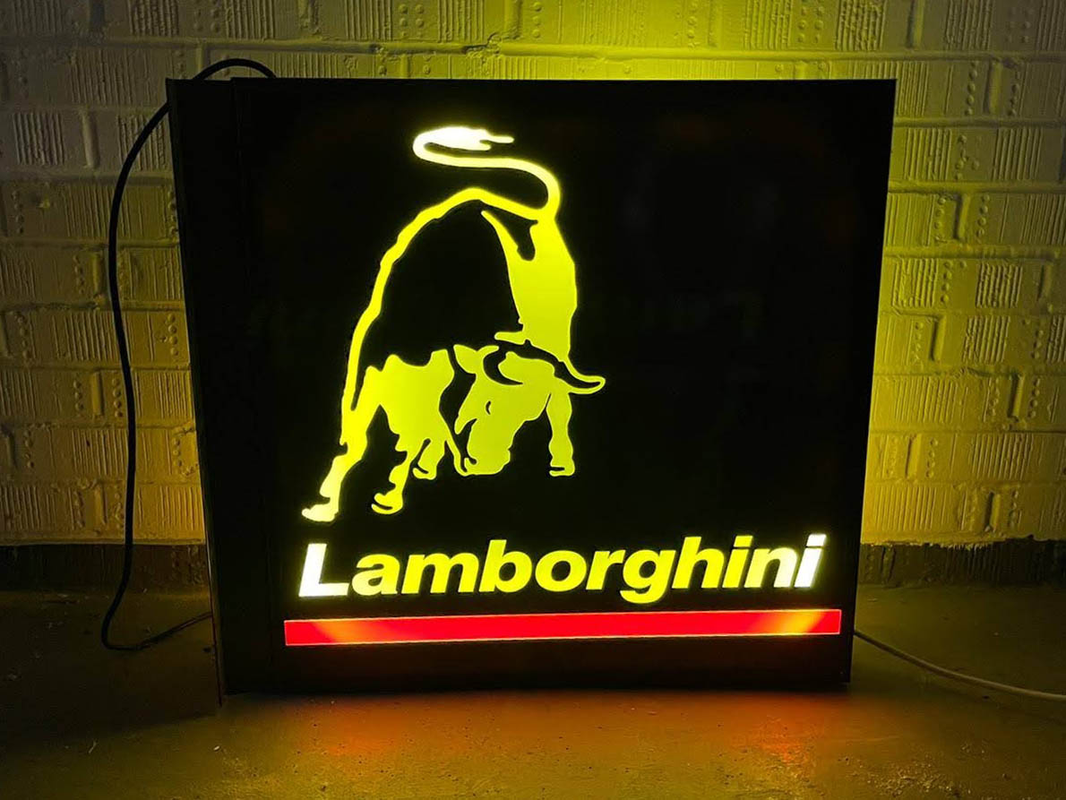 LAMBORGHINI DOUBLE SIDED ILLUMINATED SIGN