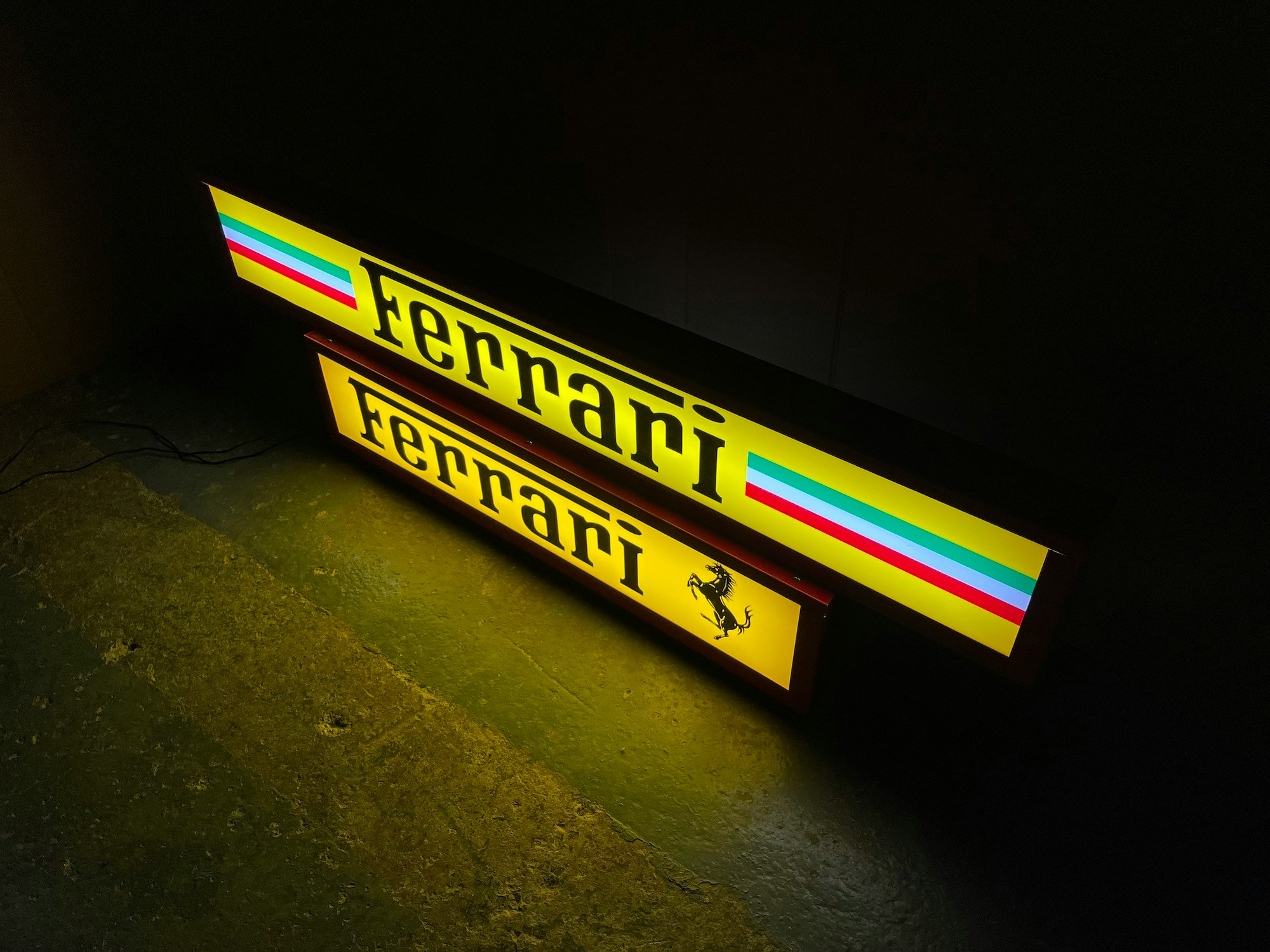 PAIR OF FERRARI ILLUMINATED SIGNS