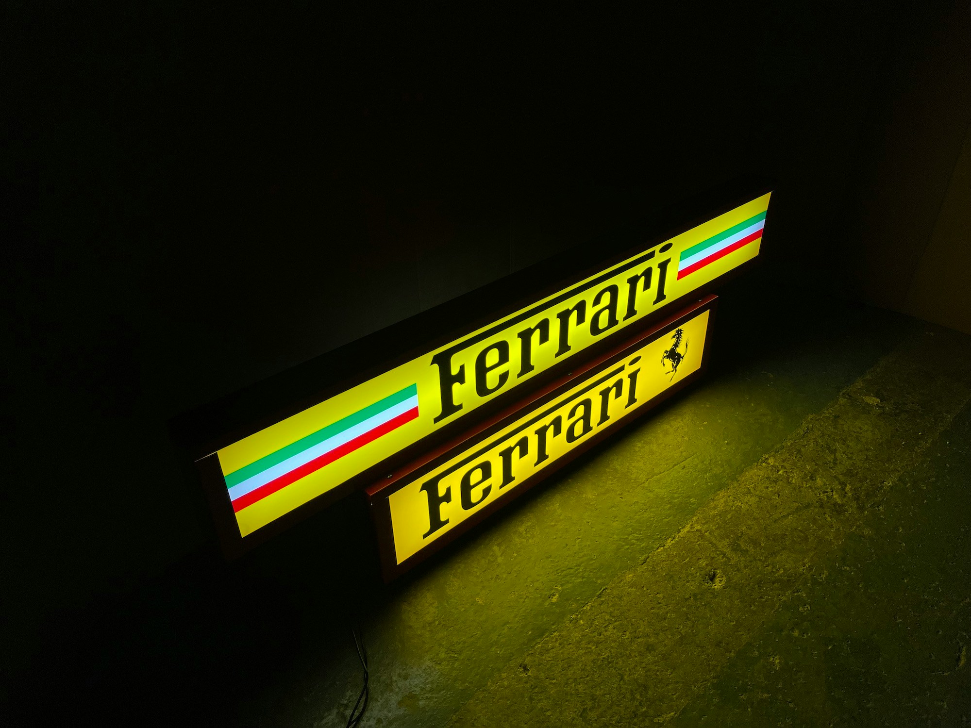 PAIR OF FERRARI ILLUMINATED SIGNS