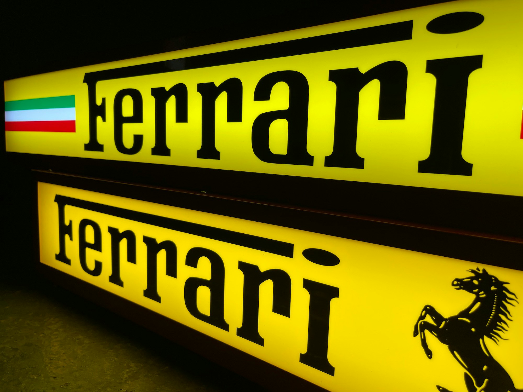 PAIR OF FERRARI ILLUMINATED SIGNS