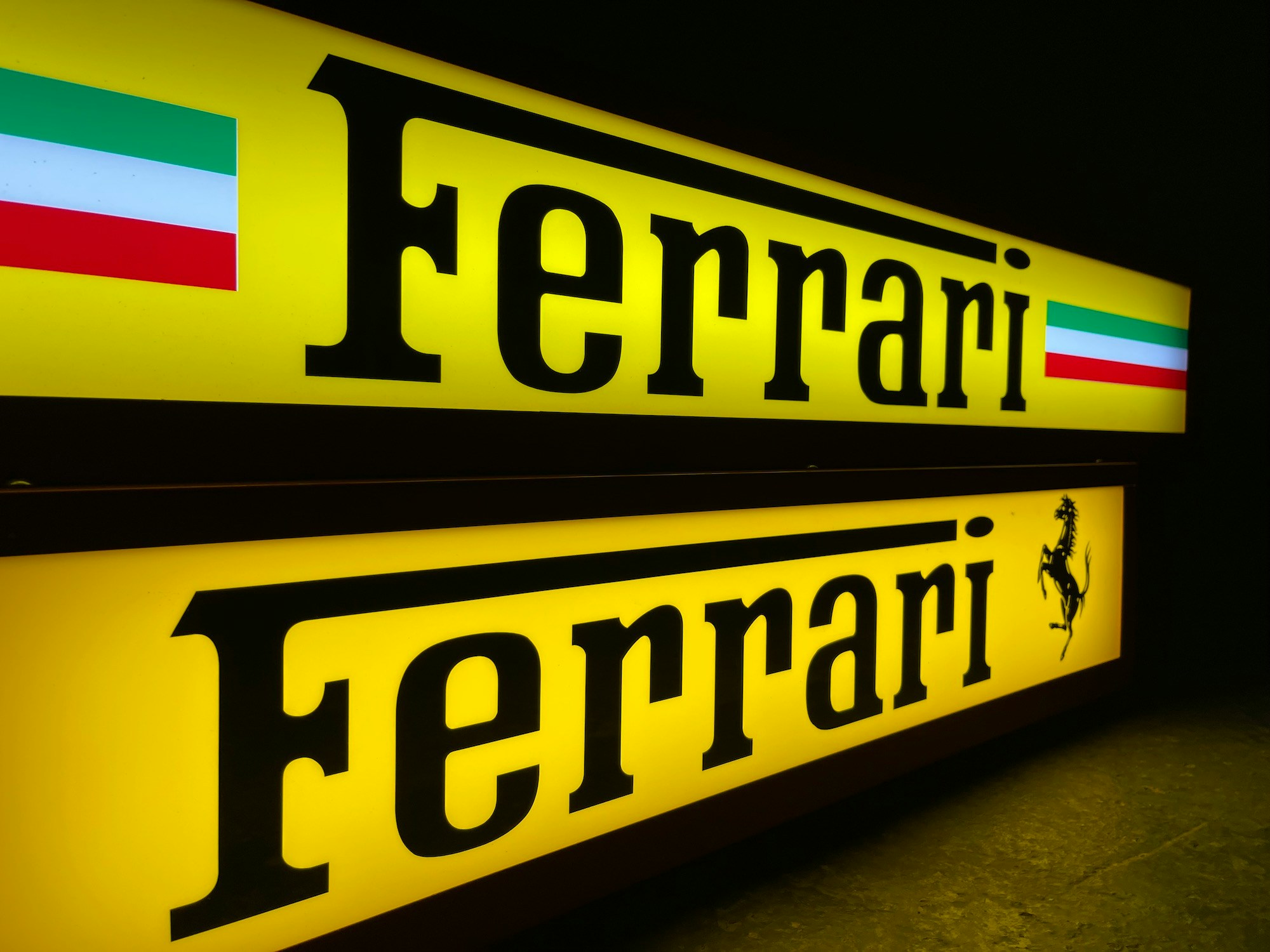 PAIR OF FERRARI ILLUMINATED SIGNS