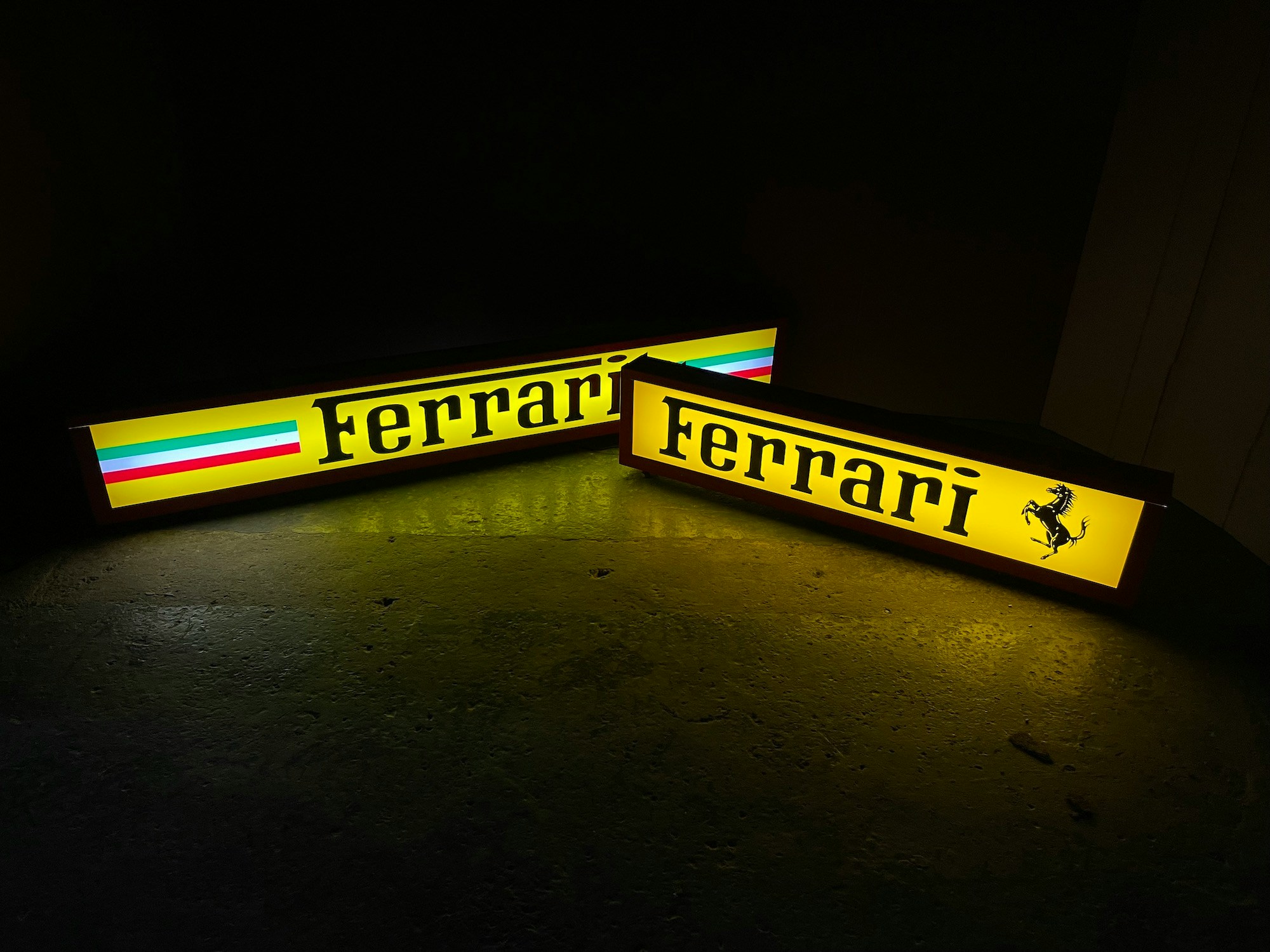PAIR OF FERRARI ILLUMINATED SIGNS