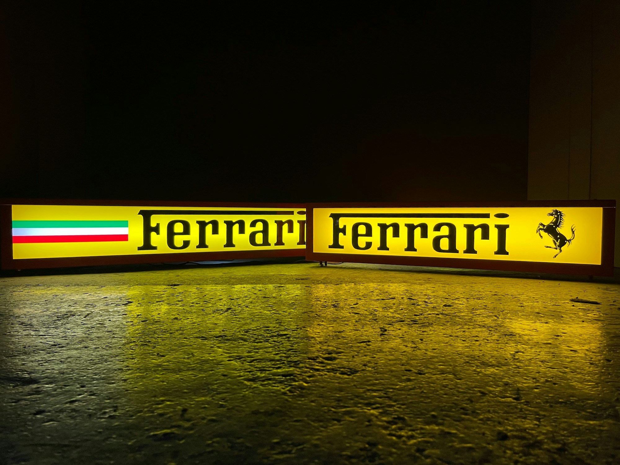 PAIR OF FERRARI ILLUMINATED SIGNS