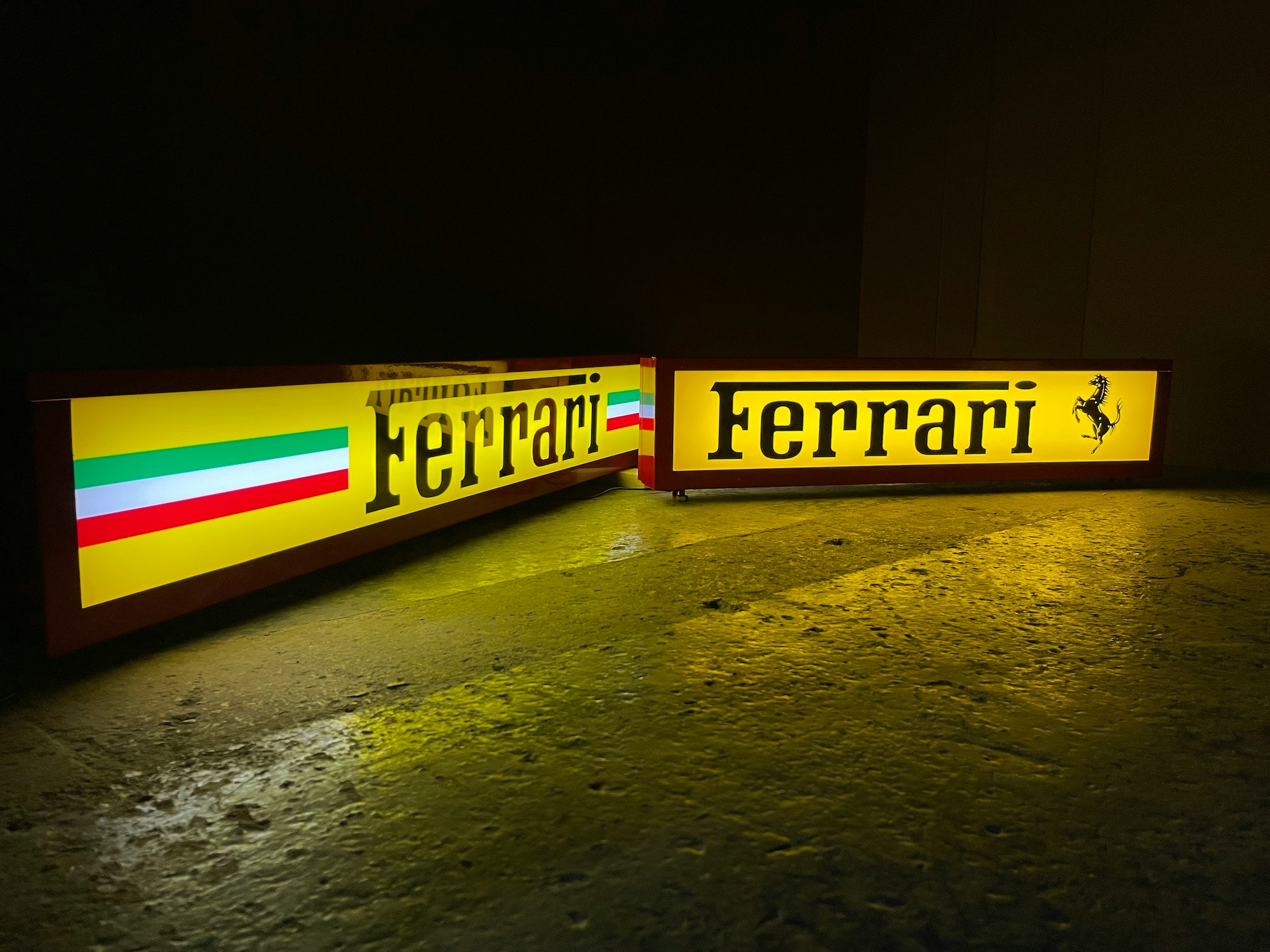 PAIR OF FERRARI ILLUMINATED SIGNS