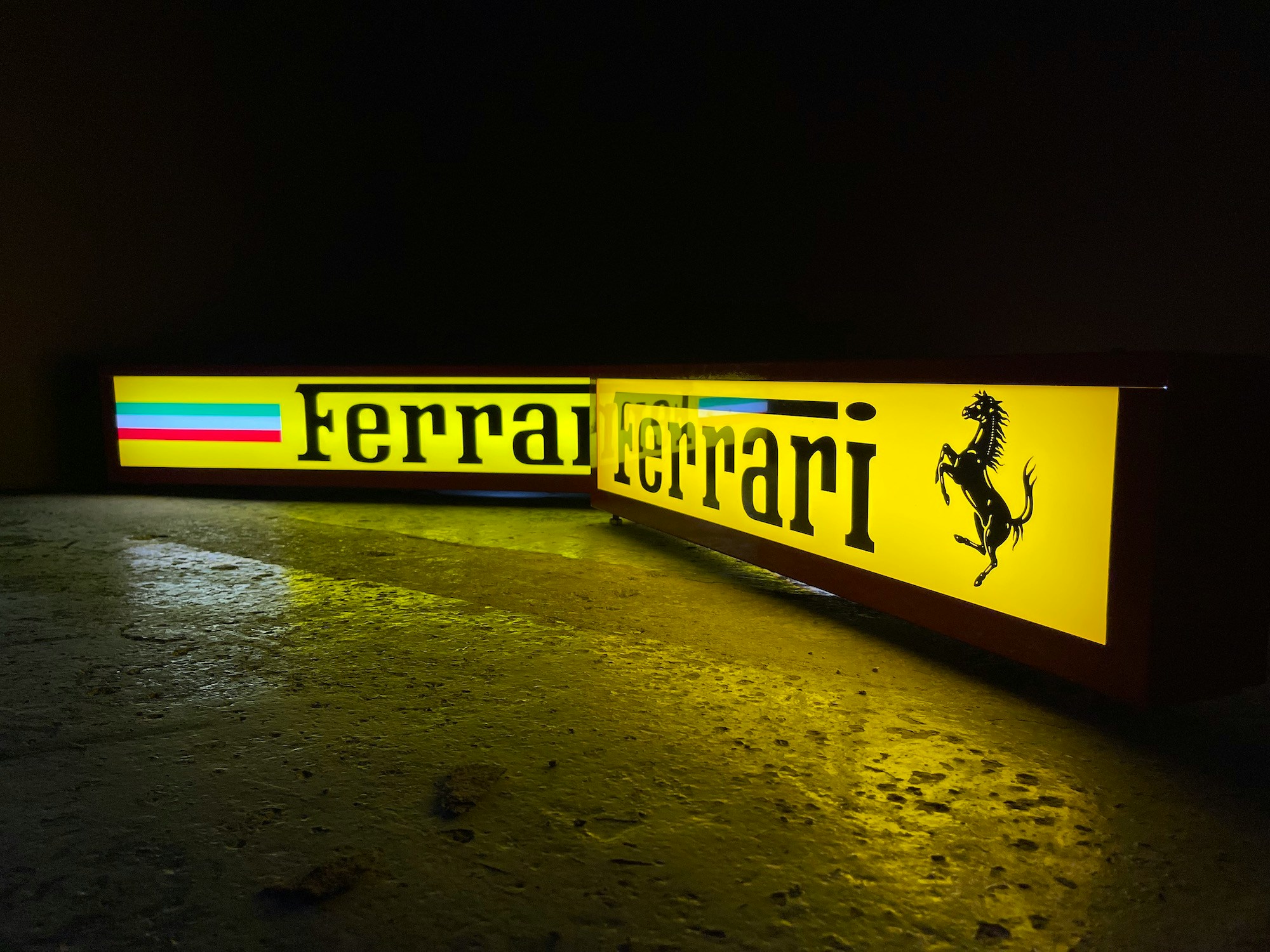 PAIR OF FERRARI ILLUMINATED SIGNS