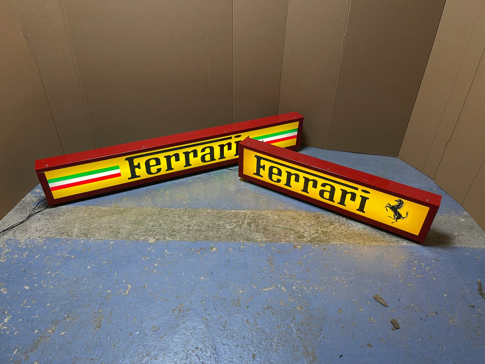 PAIR OF FERRARI ILLUMINATED SIGNS