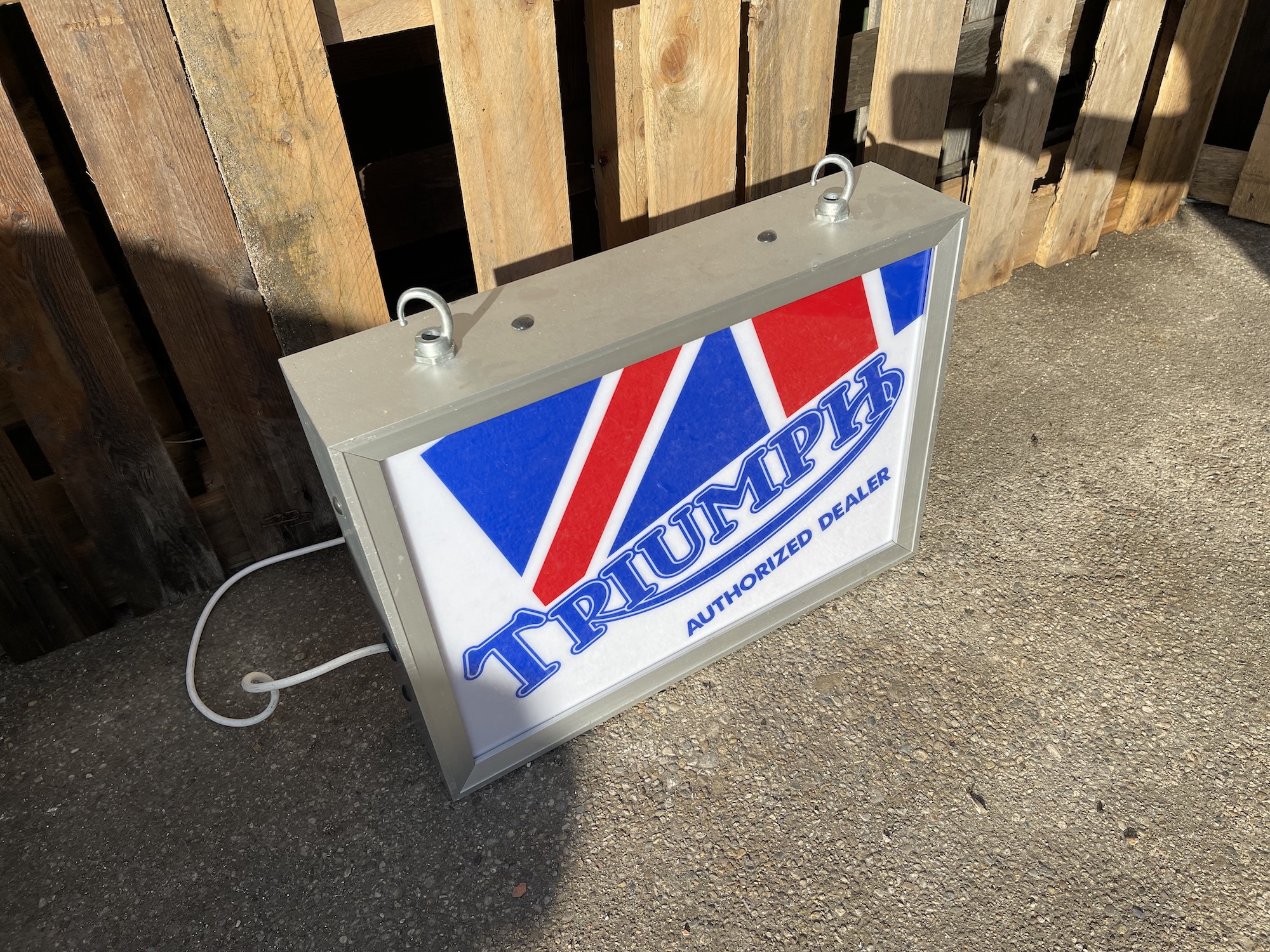 TRIUMPH DOUBLE SIDED ILLUMINATED DEALERSHIP SIGN