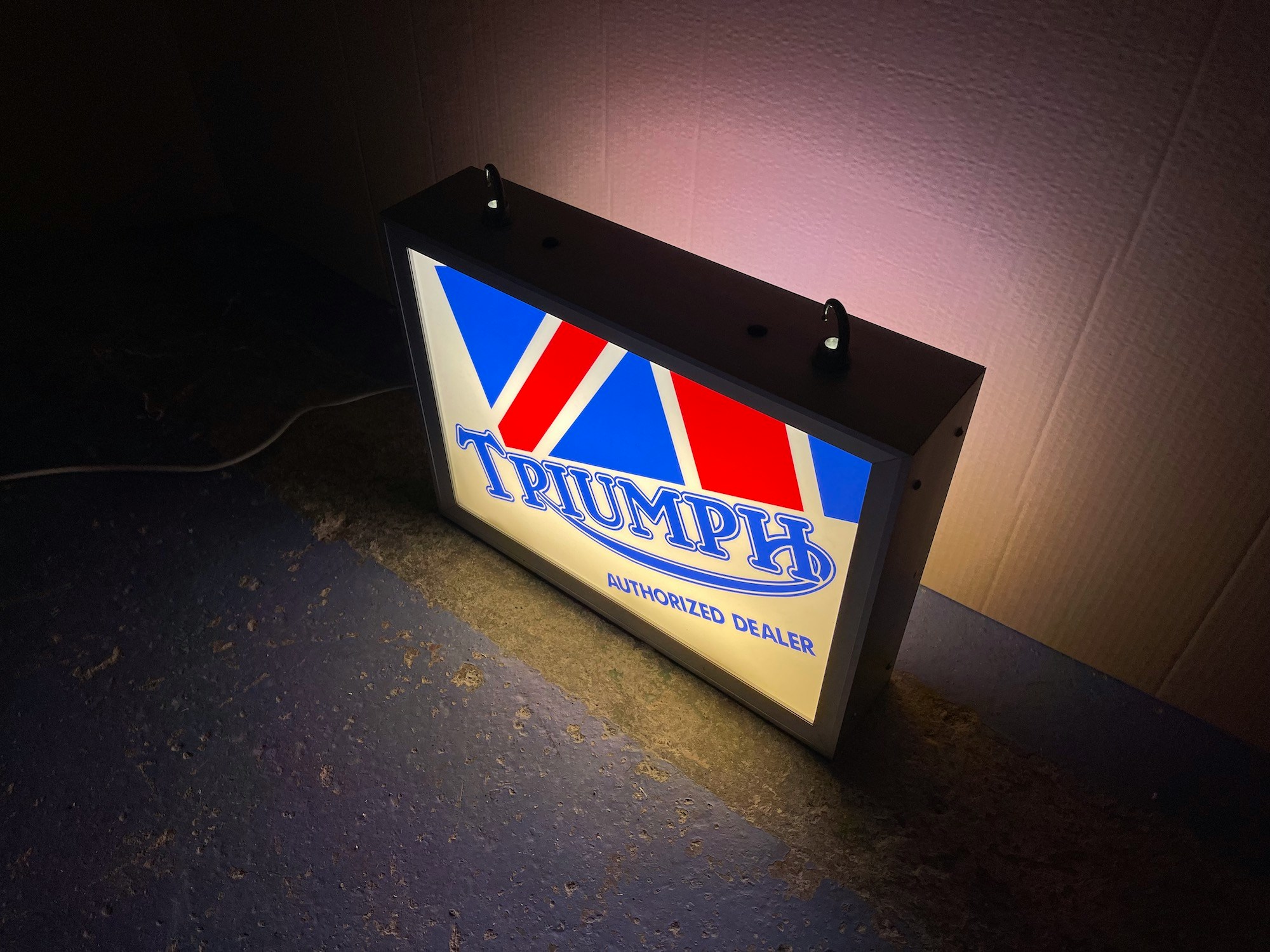 TRIUMPH DOUBLE SIDED ILLUMINATED DEALERSHIP SIGN