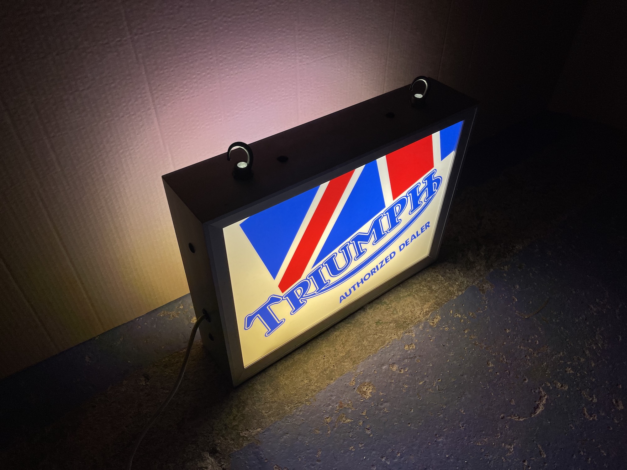 TRIUMPH DOUBLE SIDED ILLUMINATED DEALERSHIP SIGN