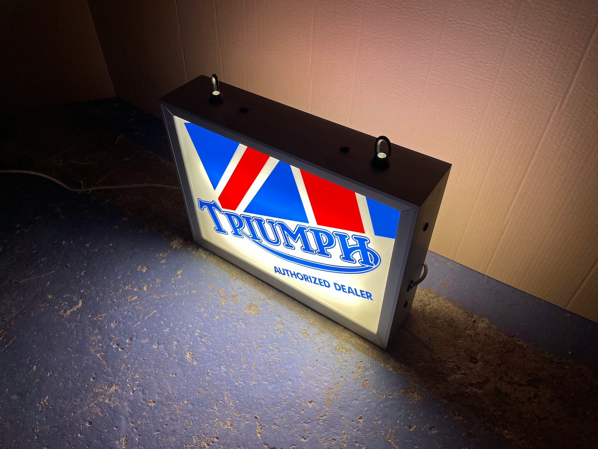 TRIUMPH DOUBLE SIDED ILLUMINATED DEALERSHIP SIGN