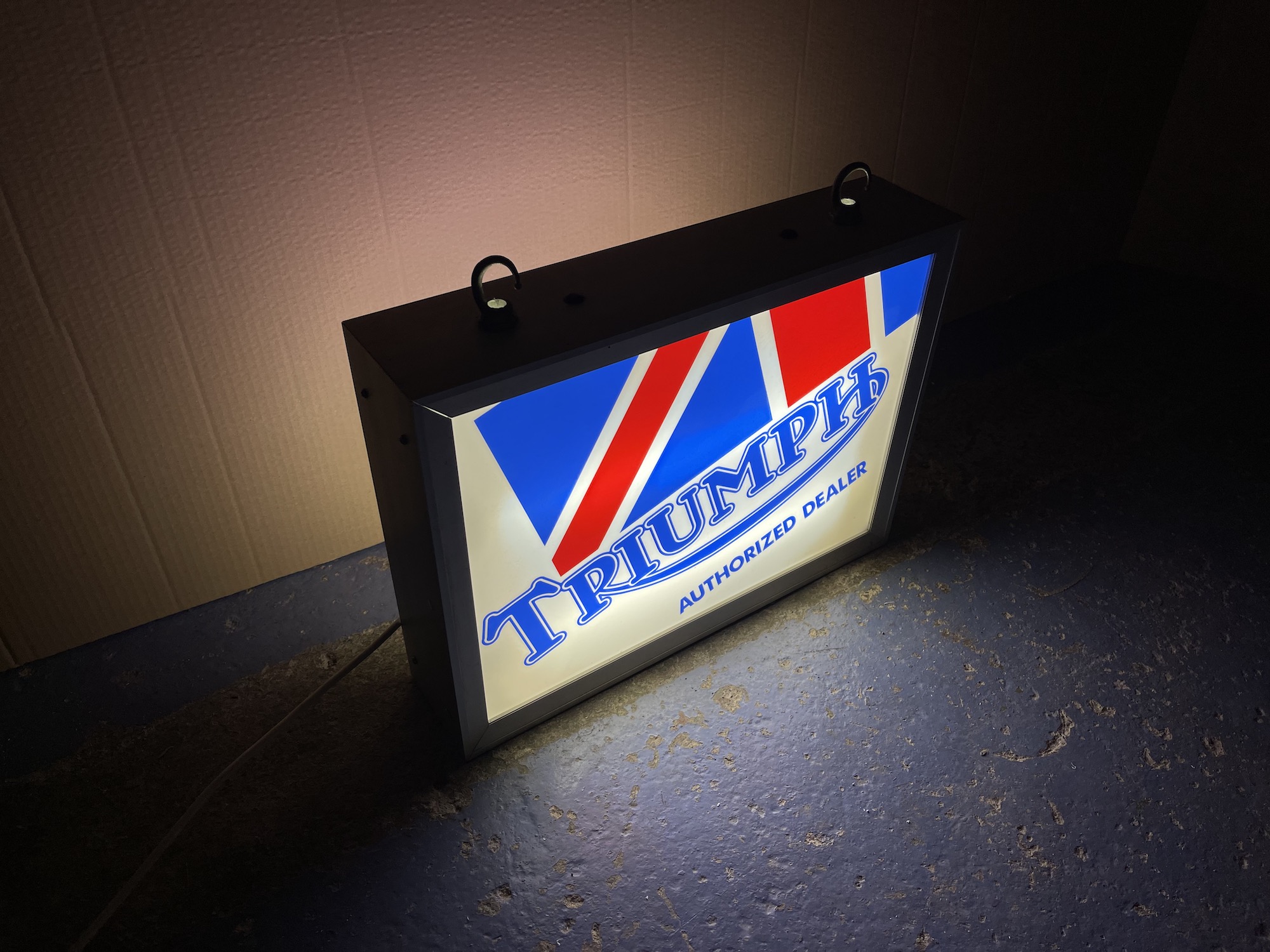 TRIUMPH DOUBLE SIDED ILLUMINATED DEALERSHIP SIGN