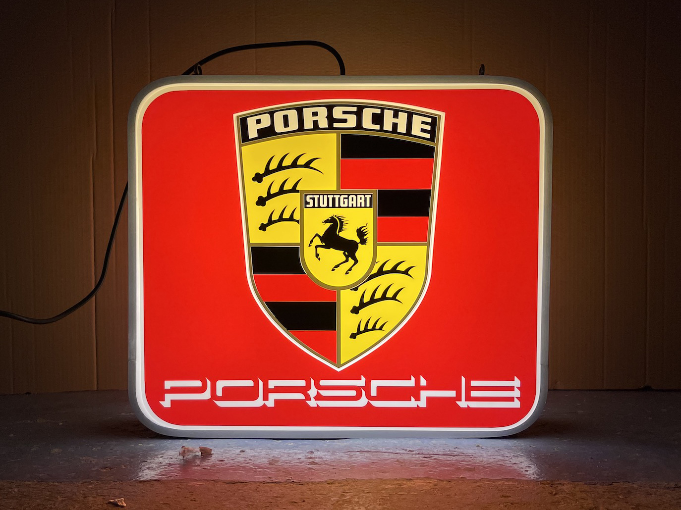 PORSCHE DOUBLE SIDED ILLUMINATED SIGN
