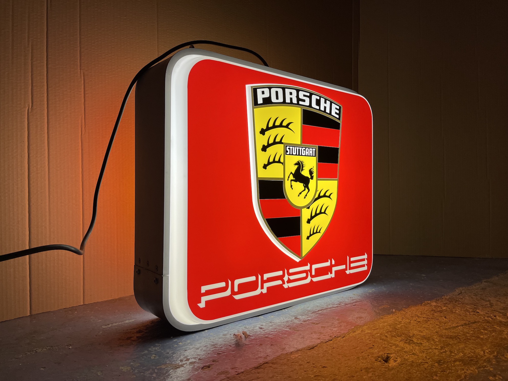 PORSCHE DOUBLE SIDED ILLUMINATED SIGN