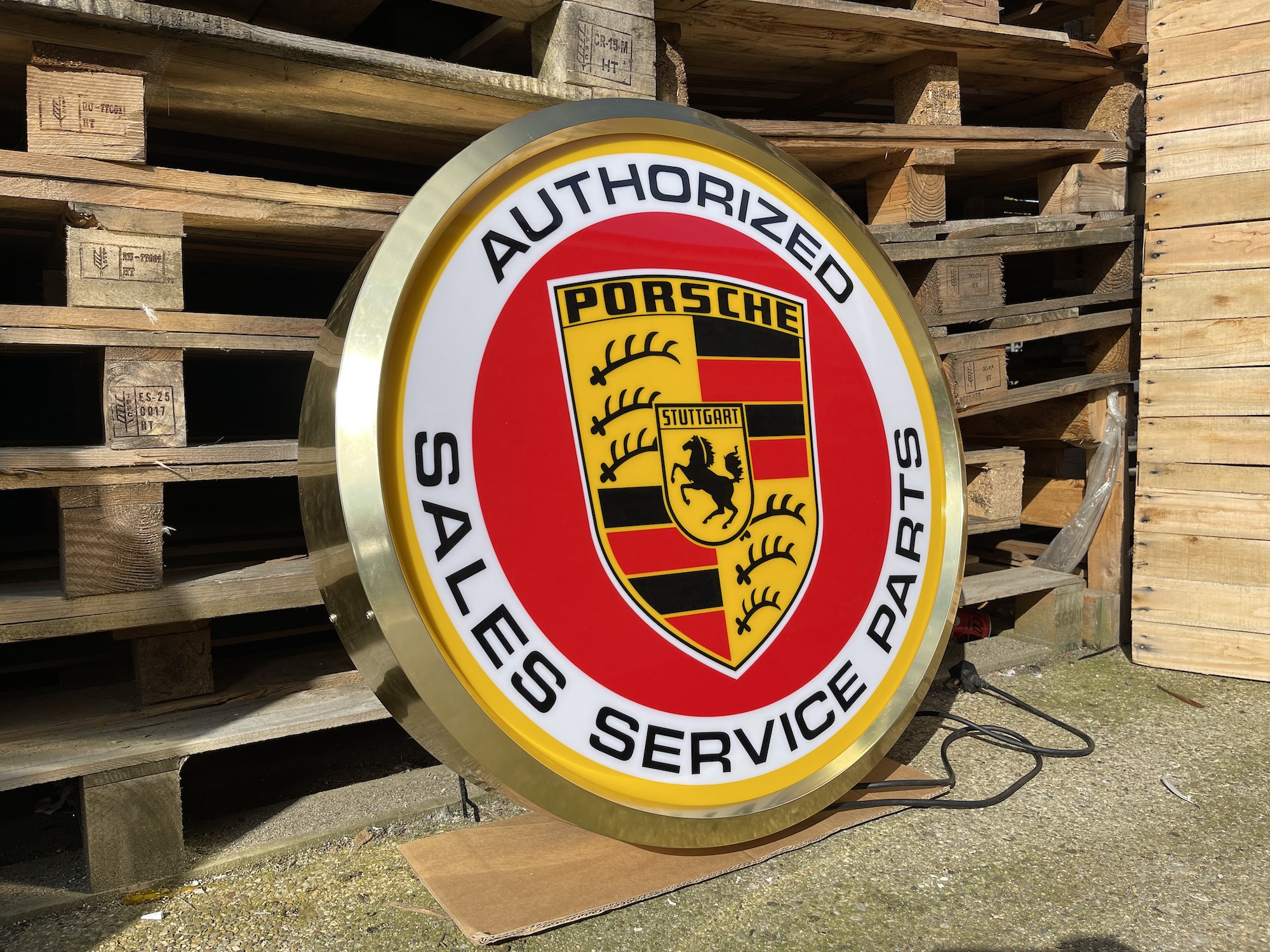 PORSCHE 'SALES SERVICE PARTS' ILLUMINATED SIGN