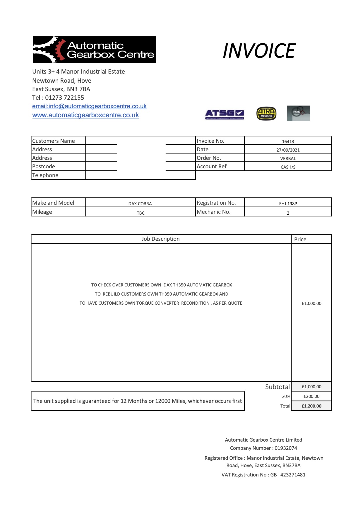 2000 DAX 427 COBRA REPLICA - 606 MILES