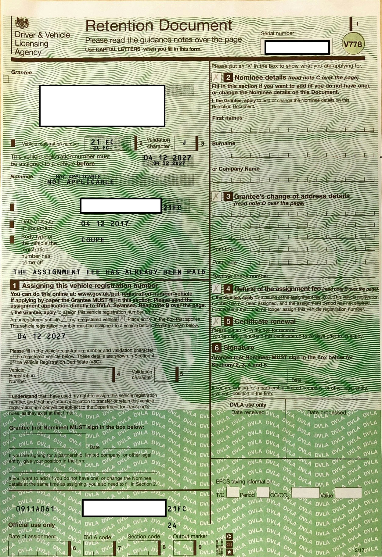 '21 FC' - NUMBER PLATE for sale by auction in , United Kingdom