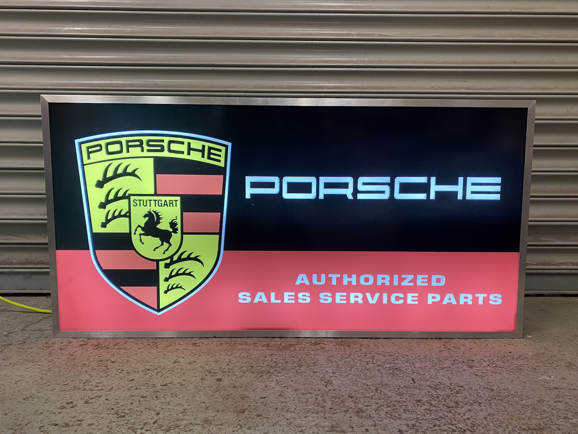 PORSCHE 'SALES SERVICE PARTS' ILLUMINATED SIGN