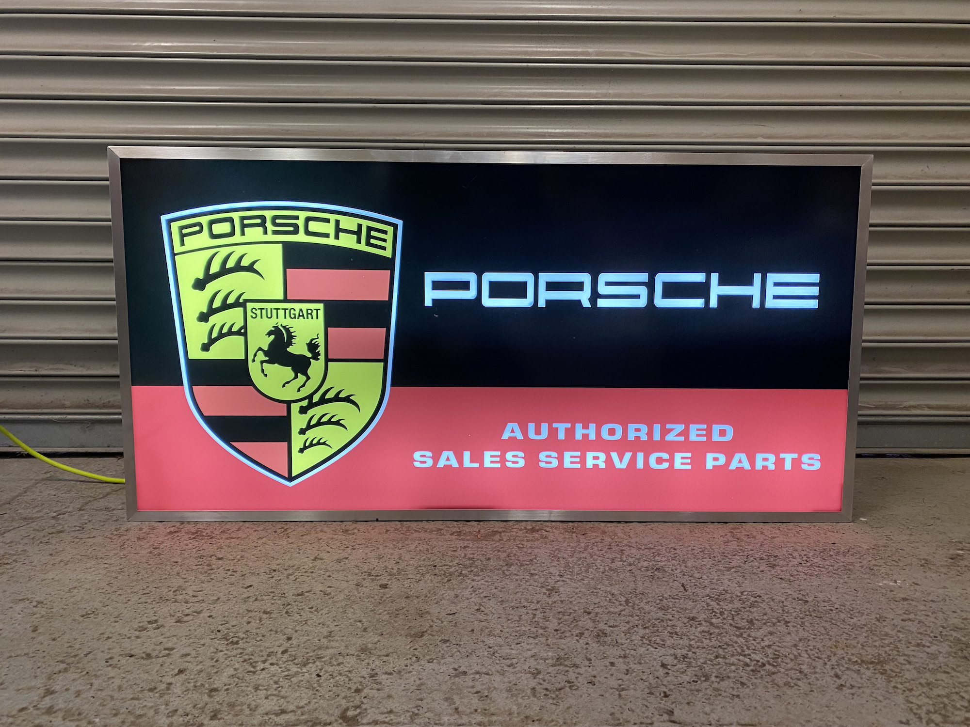 PORSCHE 'SALES SERVICE PARTS' ILLUMINATED SIGN