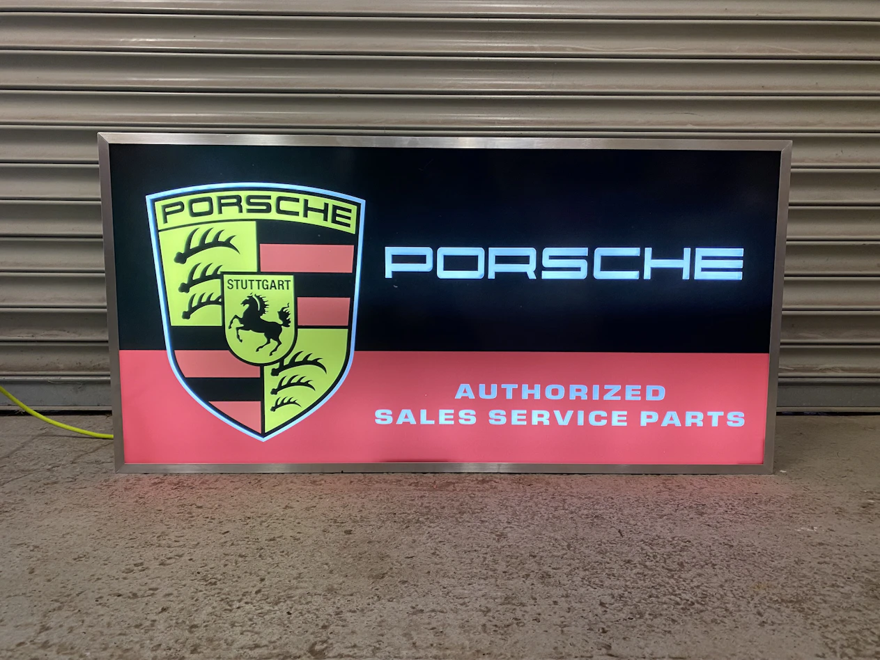 PORSCHE 'SALES SERVICE PARTS' ILLUMINATED SIGN