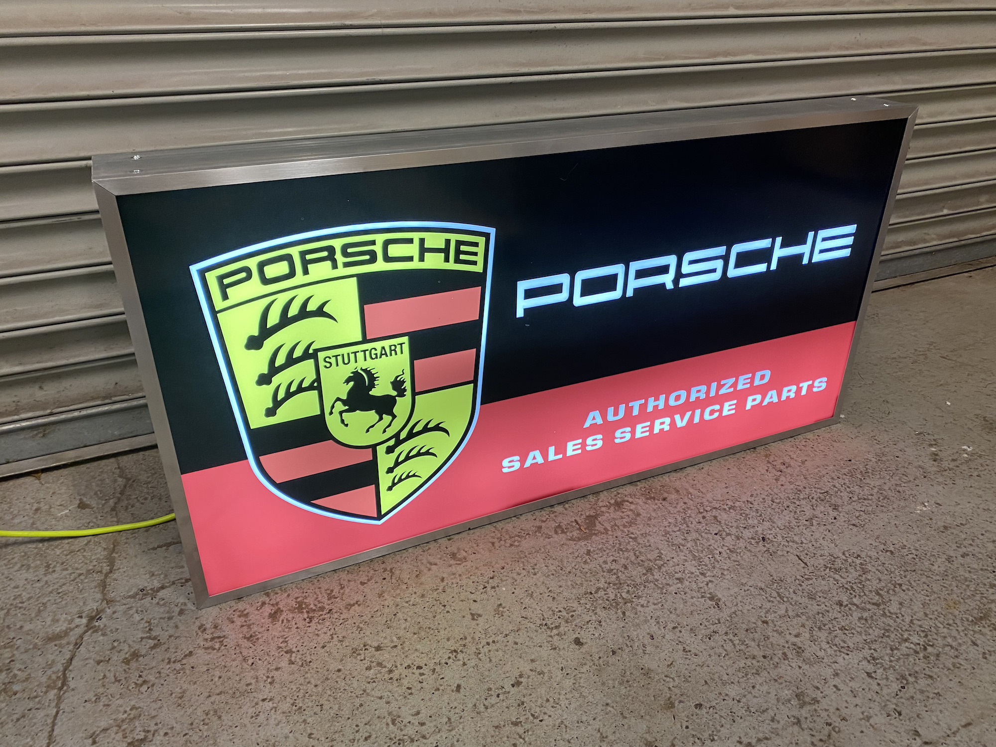 PORSCHE 'SALES SERVICE PARTS' ILLUMINATED SIGN