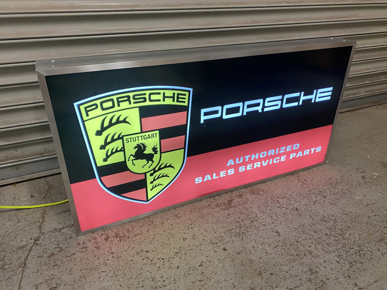PORSCHE 'SALES SERVICE PARTS' ILLUMINATED SIGN