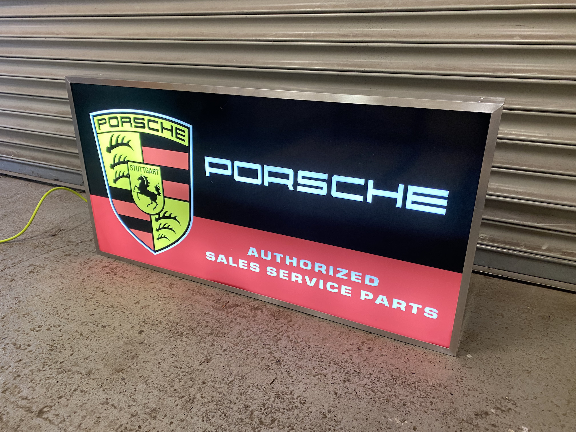 PORSCHE 'SALES SERVICE PARTS' ILLUMINATED SIGN