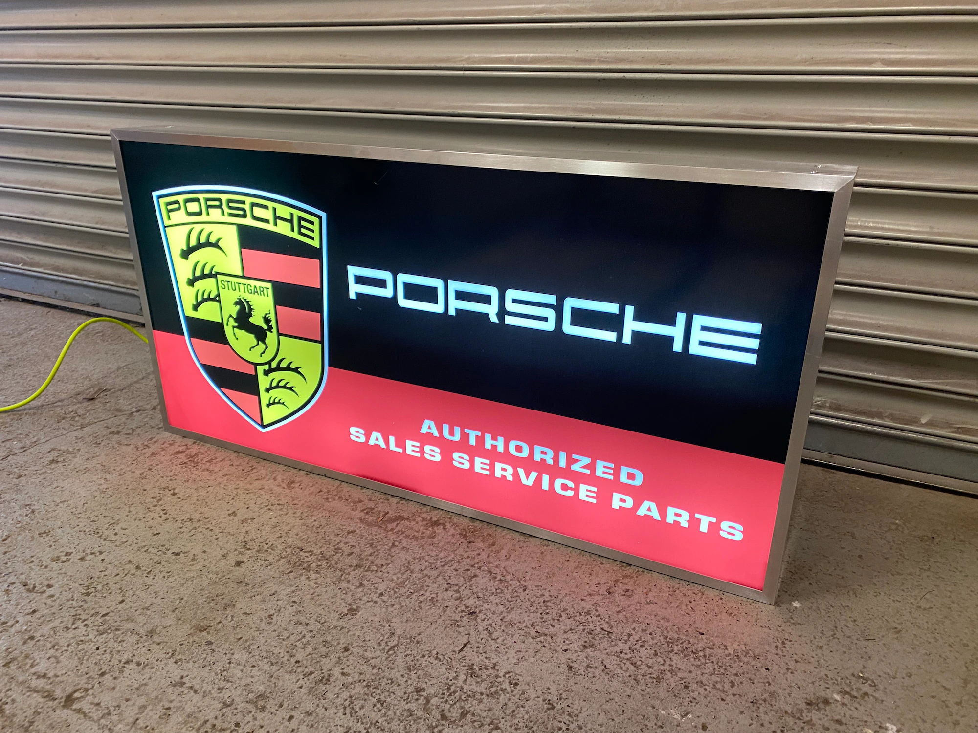 PORSCHE 'SALES SERVICE PARTS' ILLUMINATED SIGN